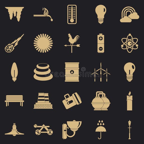 Glare Icons Set, Simple Style Stock Vector - Illustration of bright ...