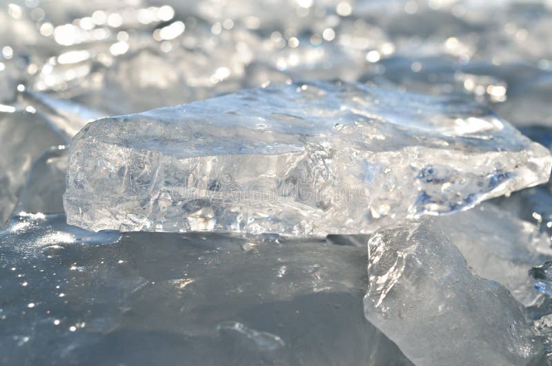 Glare of Light Reflected in the Shards of Pure Ice Stock Image - Image ...