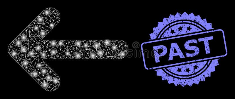 Rubber Past Stamp and Bright Web Net Left Arrow with Glare Spots Stock ...