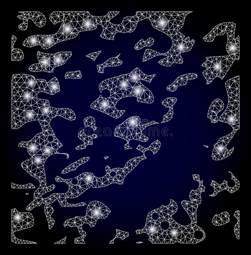 Bright Web Net Destructed with Light Spots Stock Vector - Illustration ...