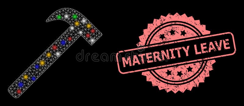 Scratched Maternity Leave Stamp and Mesh Hammer Tool with Lightspots ...