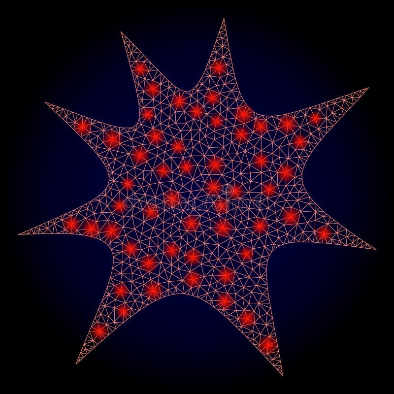 Bright Polygonal Net Boom Splash with Glare Spots Stock Vector ...