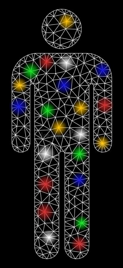 Glare Net Person Icon with Glare Spots Stock Vector - Illustration of ...