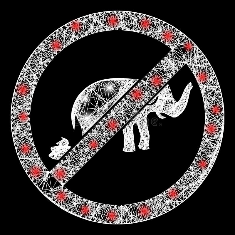 Network Stop Elephant Shit Mesh with Bright Flash Nodes Stock Vector ...