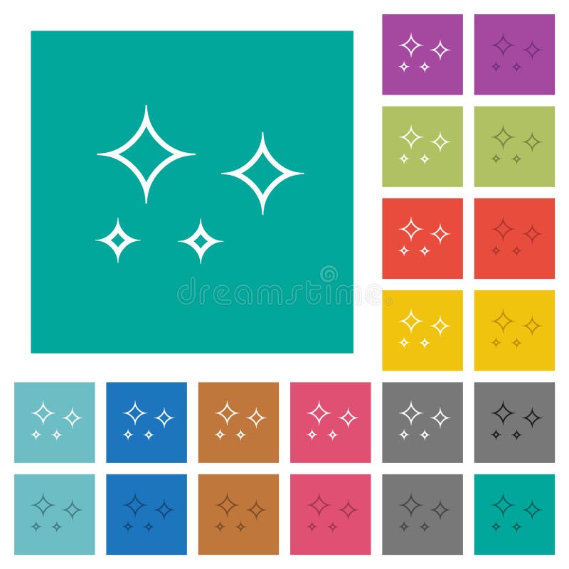 Glare Stars Outline Square Flat Multi Colored Icons Stock Vector ...