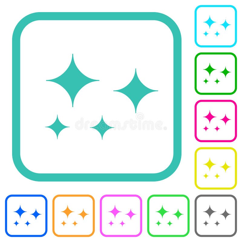 Glare Stars Solid Vivid Colored Flat Icons Stock Illustration ...