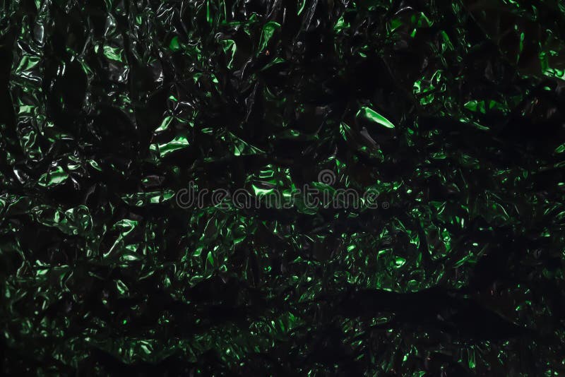 Glare Surface. Crumpled Green Foil Stock Photo - Image of surface ...