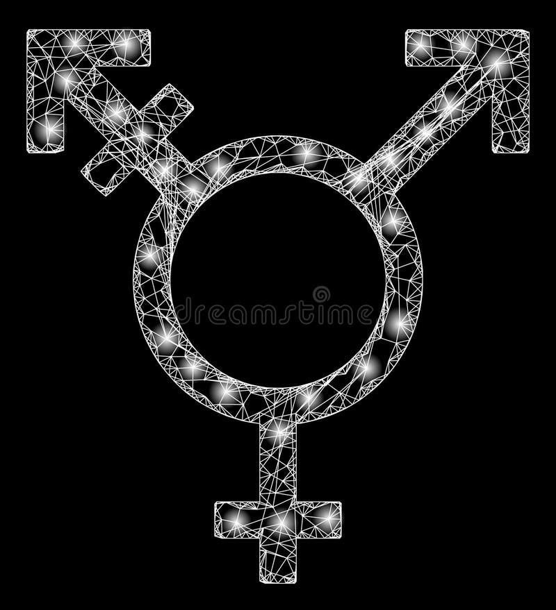 Bright Web Network Three Gender Symbol with Lightspots Stock Vector ...