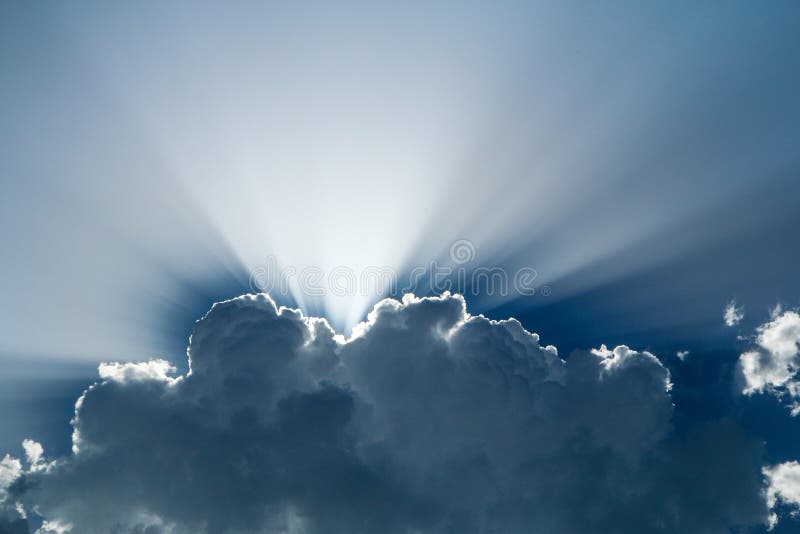 Glaring the Sun Ray Behind a Cloud Stock Photo - Image of cloudy, color ...