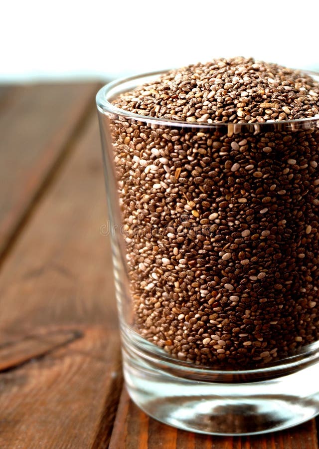 Glas of chia, closeup stock photo. Image of grains, closeup - 42321046