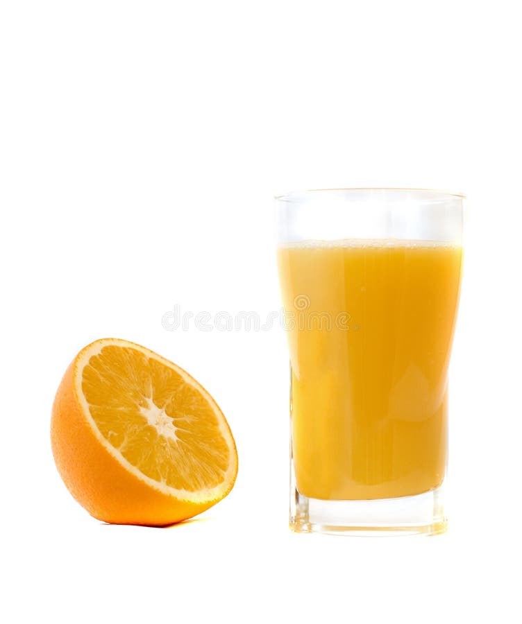 Glas Van Jus D'orange En Verse Sinaasappel Op Houten Lijst Stock Foto ...