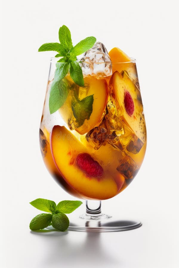 Glas Mit Eis Und Obst Auf Dem Tisch. Generative Hilfe Stock Abbildung ...