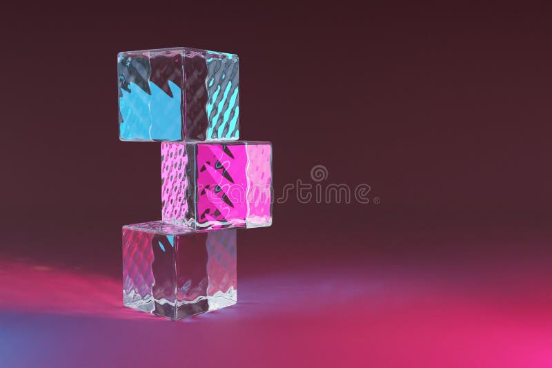 Three Ice Cubes in Water Puddle Stock Vector - Illustration of blue ...