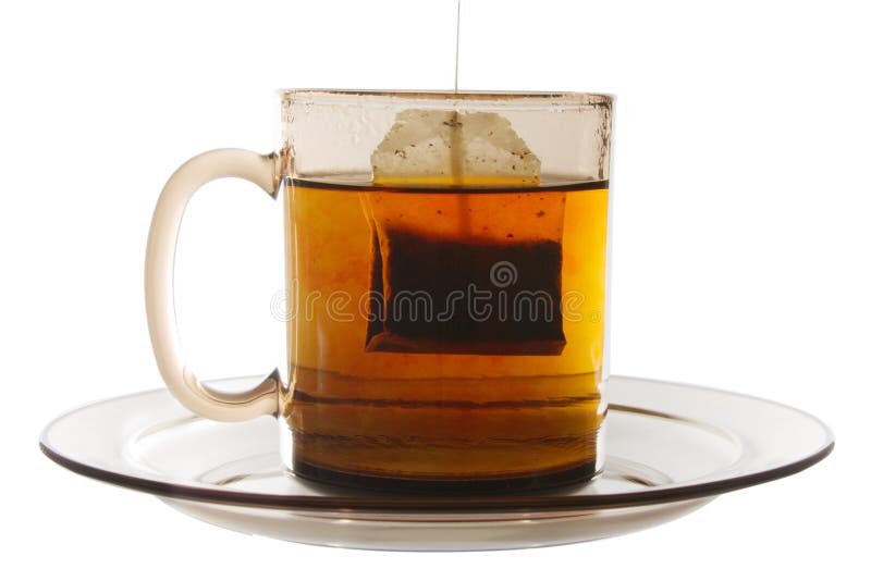 Glas Thee Met Het Eind Van De Zak Stock Foto - Image of middag, glas ...