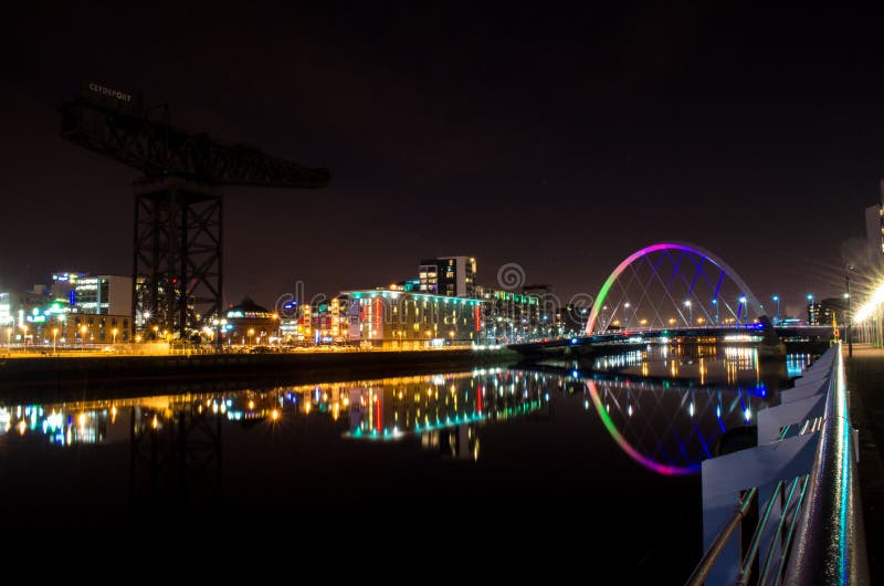 Glasgow Bridge editorial stock image. Image of long, night - 56889894