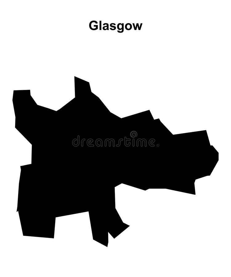 Glasgow outline map stock vector. Illustration of cartography - 360654112