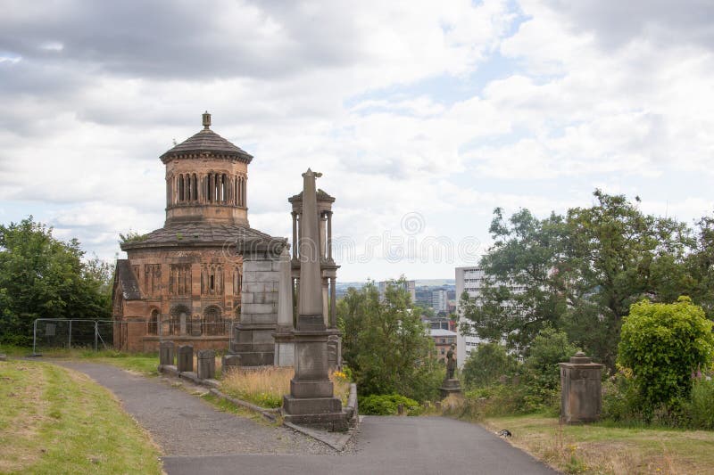 The Glasgow Necropolis at Cathedral Square in Glasgow, Scotland ...