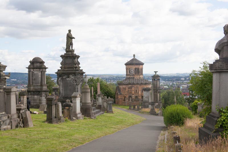 The Glasgow Necropolis at Cathedral Square in Glasgow, Scotland ...