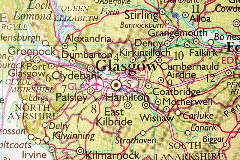 Glasgow Scotland Map Cities Stock Photos - Free & Royalty-Free Stock ...