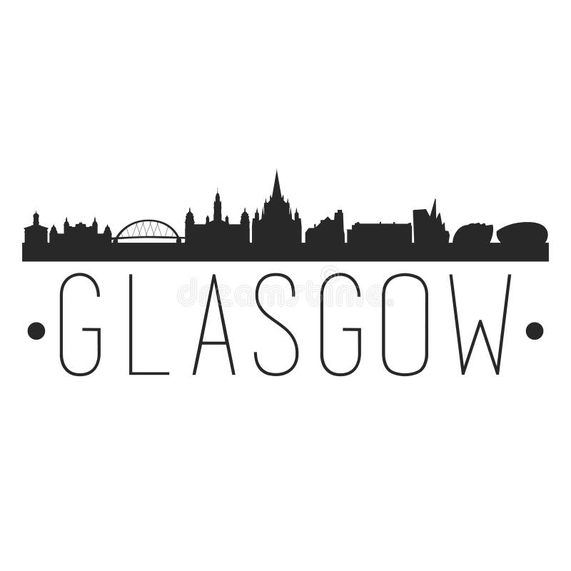 Glasgow Silhouette Skyline. Scotland - Glasgow Vector City, Scottish ...