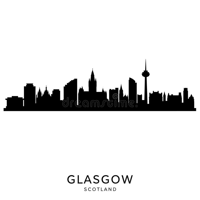 Glasgow Scotland Skyline Silhouette Vector Stock Vector - Illustration ...