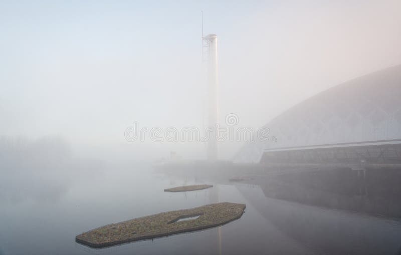 Glasgow, UK, April 15th 2023, Glasgow Science Centre Tower Surrounded ...