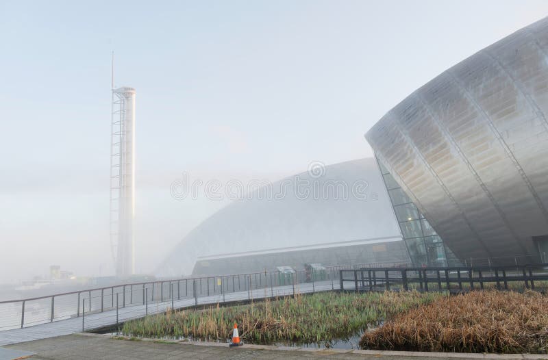 Glasgow, UK, April 15th 2023, Glasgow Science Centre Tower Surrounded ...