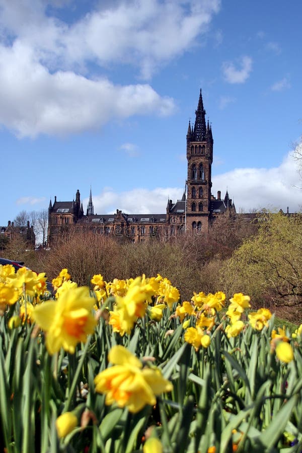 Glasgow, the University in Spring Stock Photo - Image of focus ...