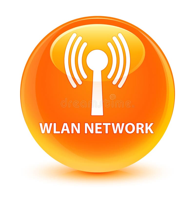 Glasiger Orange Runder Knopf Wlan-Netzes Stock Abbildung - Illustration ...