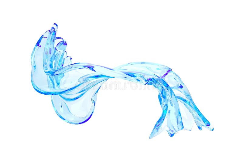 Glass of Abstract Shape. Liquid Water Splash Stock Illustration ...