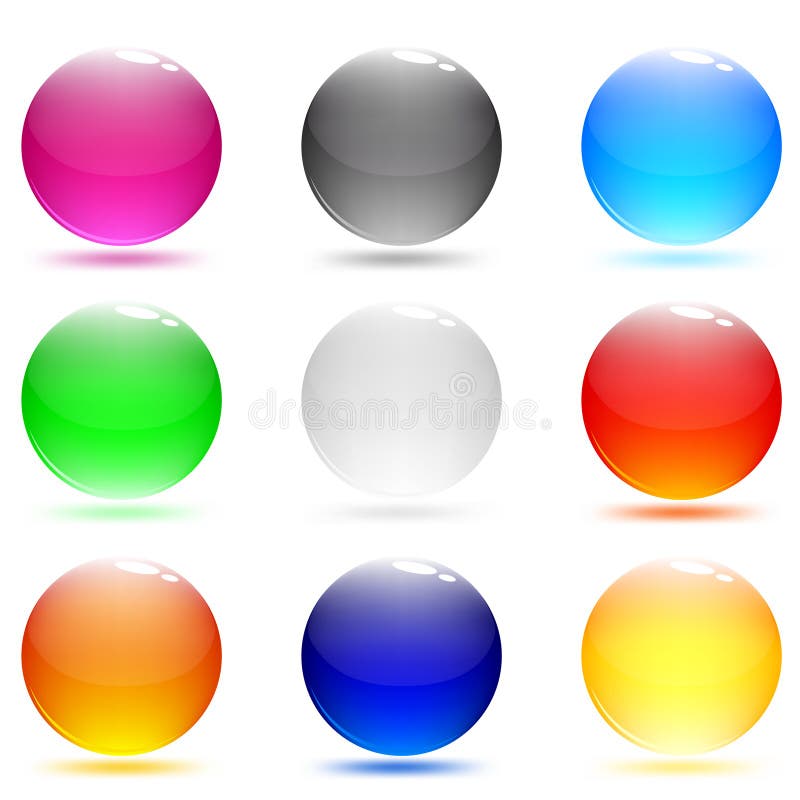 Glossy buttons stock vector. Illustration of chrome, illuminated - 9255966