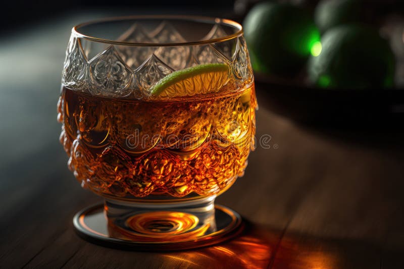 Glass of Alcohol. Illustration Generative AI Stock Illustration ...