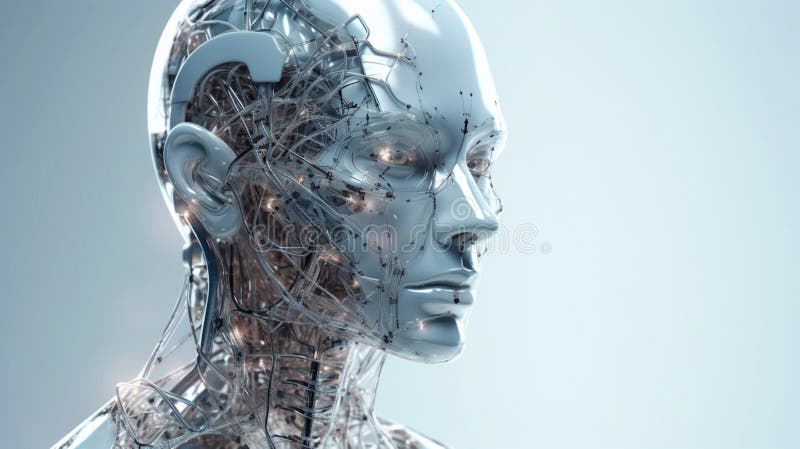 Glass Alien Android: the Essence of Futuristic Technology. Stock ...