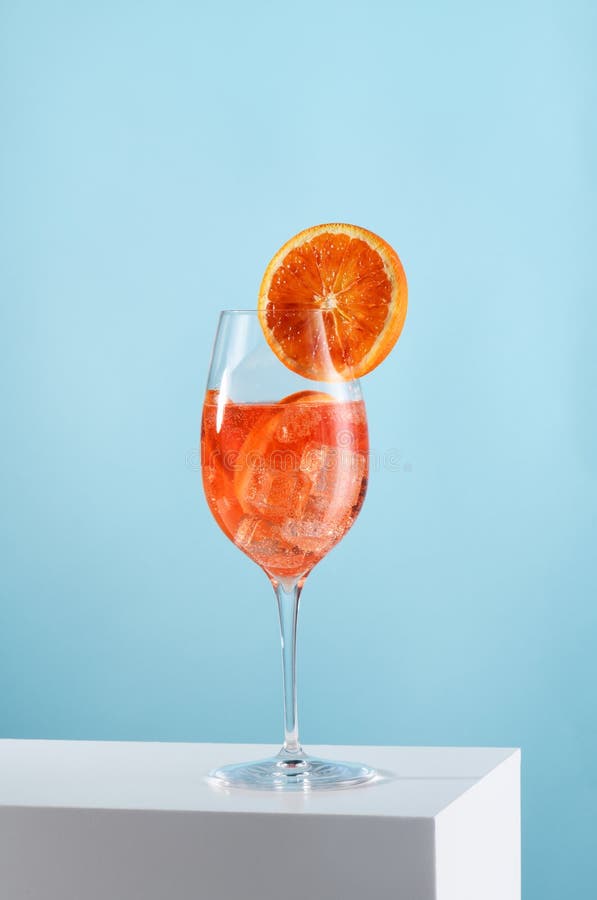 Glass of Aperol Spritz Cocktail Stock Photo - Image of summer, slice ...