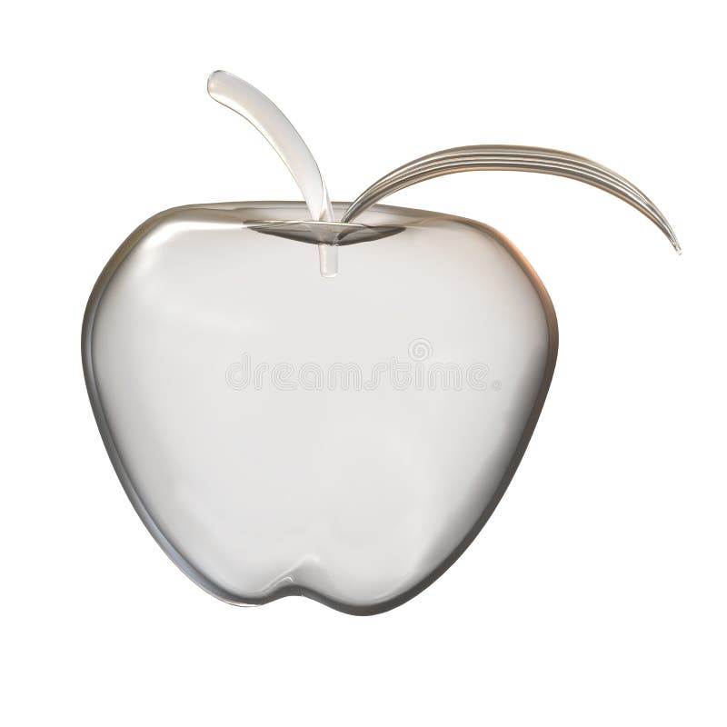 Glass Apple on a White Background Stock Illustration - Illustration of ...