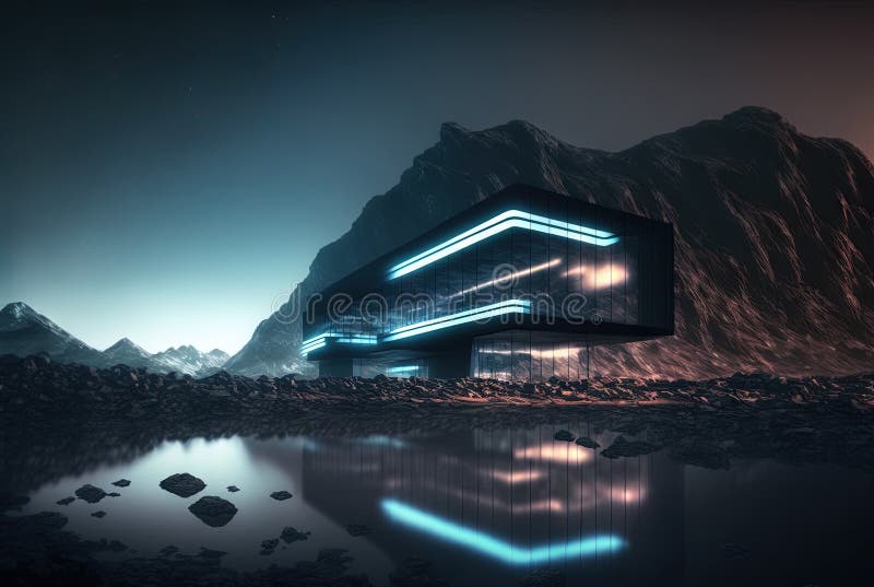 Glass Architecture in the Mountain Landscape. Architectural Abstraction ...