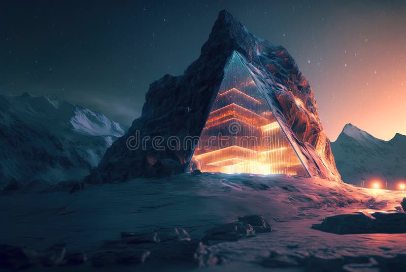 Glass Architecture in the Mountain Landscape. Architectural Abstraction ...