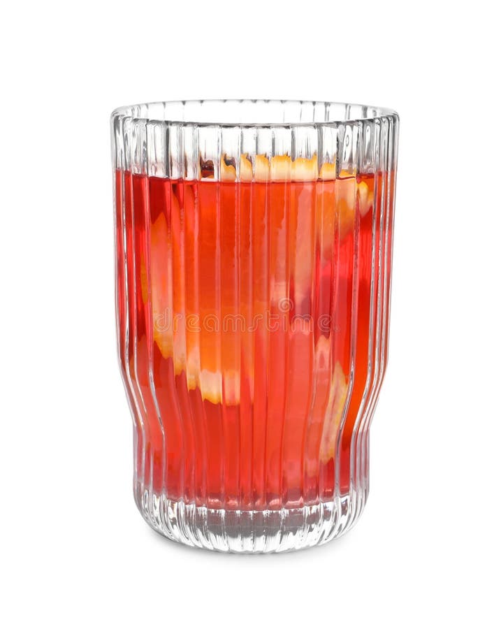 Glass of Aromatic Punch Drink Isolated on White Stock Image - Image of ...
