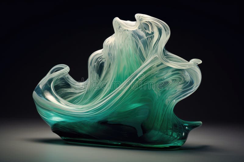 Glass Art with Fluid Motion and Organic Shapes Stock Illustration ...