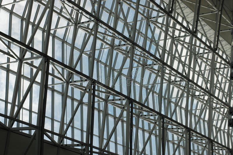 Glass atrium roof stock image. Image of construction, panels - 952597