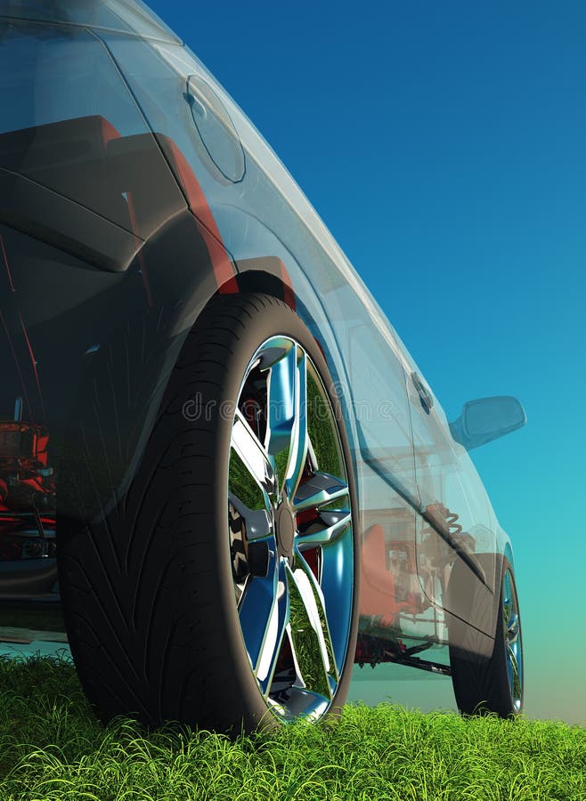 Transparent model cars. stock illustration. Illustration of parts ...