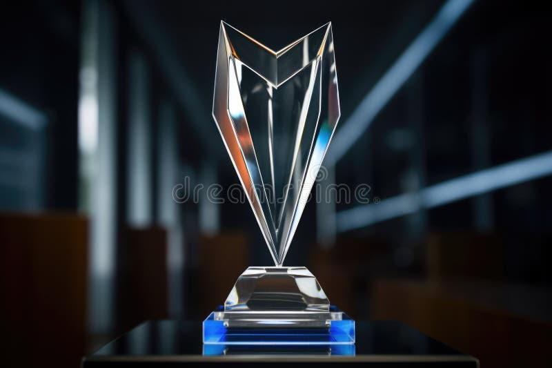 Glass Award Trophy with Light Reflections Stock Image - Image of ...