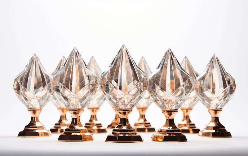 Glass Awards and Trophies Set on a White Background -Generative Ai ...