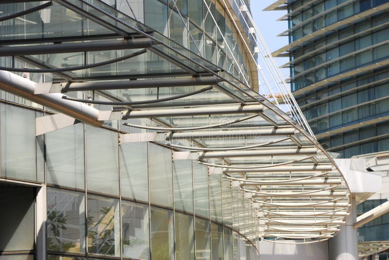 Glass awning stock image. Image of exterior, curve, steel - 22435675