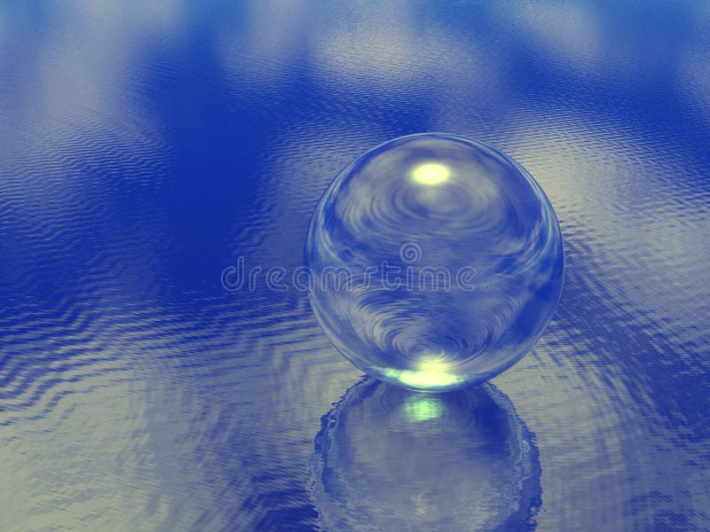 Glass Balls in Front of Blue Water Stock Photo - Image of shiny, detail ...