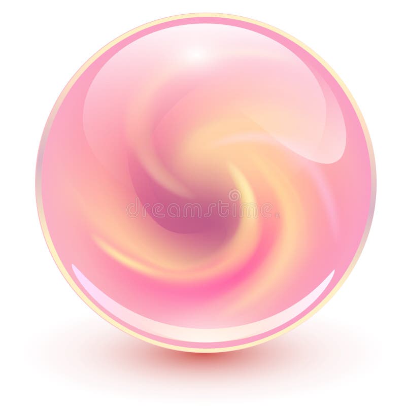 Glass Ball with Abstract Spiral Shape Inside, Shiny Sphere with ...