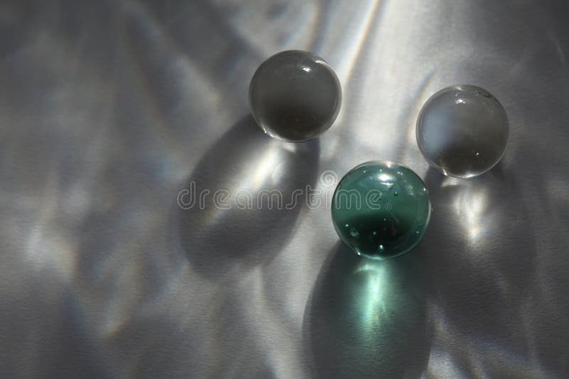 Glass Ball on Blurred Soft Focus Gray Grain Texture Refraction Wall ...