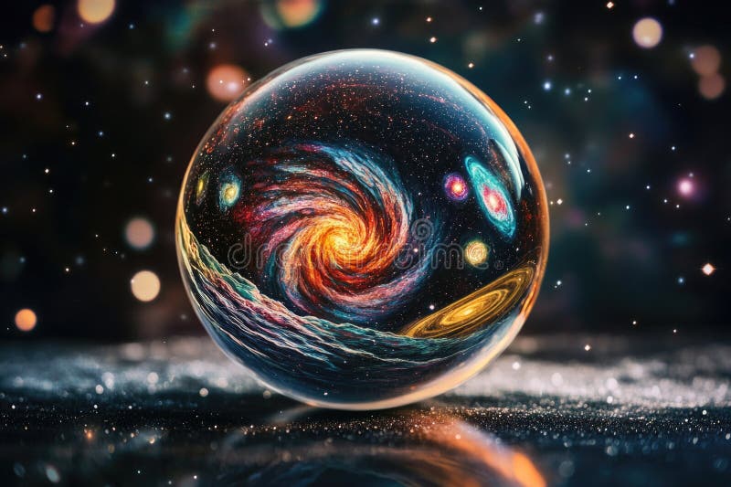 A Glass Ball with a Colorful Swirling Pattern Inside Stock Image ...
