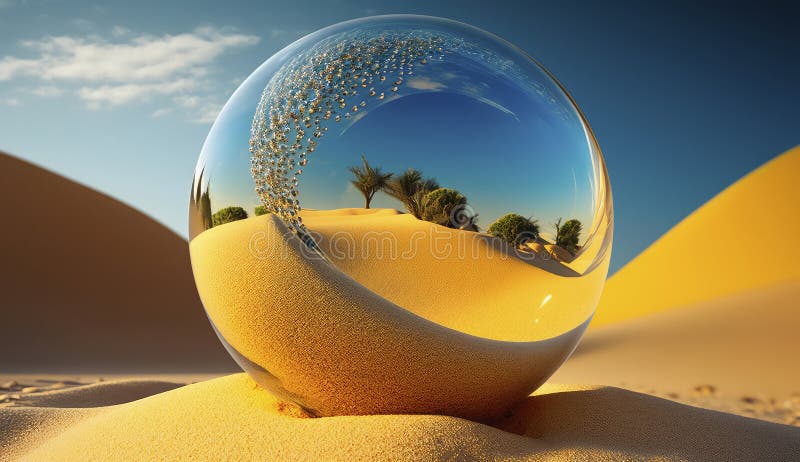 Glass ball desert. stock image. Image of natural, concept - 316215505