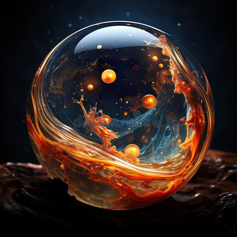 A Glass Ball Filled with Liquid Sitting on Top of a Table. Generative ...